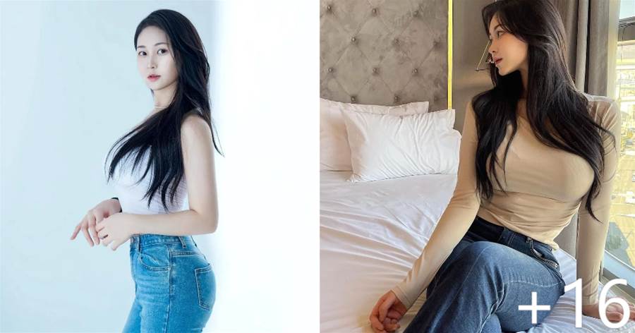 韓國網紅flora，極致身材，鐘愛緊身衣，完美曲線，還是個小廚娘